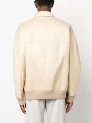LANVIN Pointed-collar Bomber Jacket - Neutrals