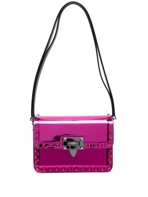 Valentino Garavani Rockstud-embellished Patent Leather Shoulder Bag