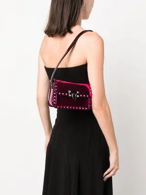 Valentino Garavani Rockstud-embellished Patent Leather Shoulder Bag
