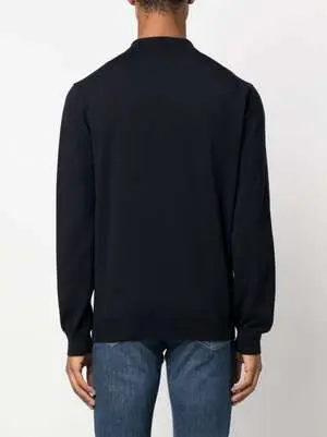 Corneliani Zip-up Virgin Wool Polo Shirt