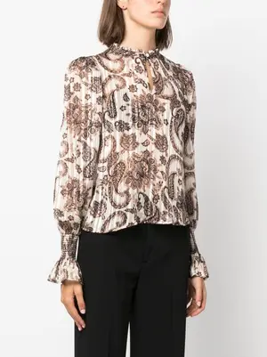 Liu Jo Paisley-print Pleated Blouse