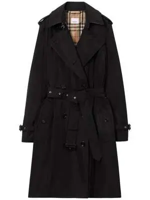 Burberry Kensington Double-breasted Trench Coat - Black