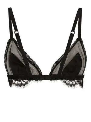 Dolce & Gabbana Lace-detailing Semi-sheer Bra - Black