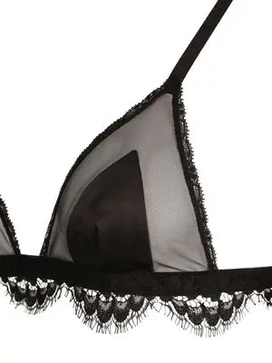 Dolce & Gabbana Lace-detailing Semi-sheer Bra - Black