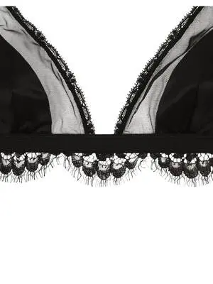 Dolce & Gabbana Lace-detailing Semi-sheer Bra - Black