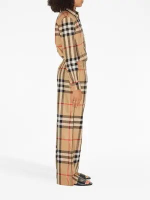 Burberry Check-pattern Flared Trousers