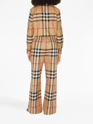 Burberry Check-pattern Flared Trousers