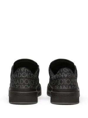 Dolce & Gabbana Roma Coated Jacquard Sneakers - Black