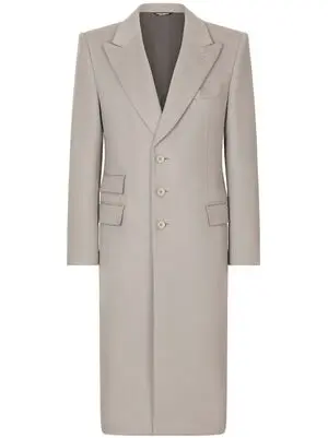 Dolce & Gabbana Single-breasted Cashmere Coat - Neutrals