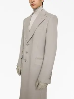 Dolce & Gabbana Single-breasted Cashmere Coat - Neutrals