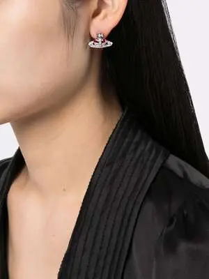 VIVIENNE WESTWOOD Diamante Heart Stud Earrings