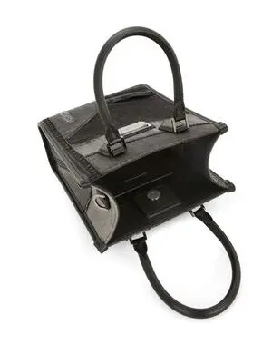 Dolce & Gabbana Logo-plaque Denim Tote - Black