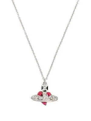 VIVIENNE WESTWOOD Diamante Heart Pendant Necklace - Silver