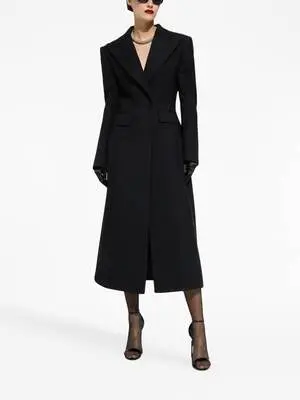 Dolce & Gabbana Double-breasted Long Coat - Black
