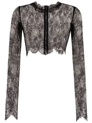 Dolce & Gabbana Sheer Lace Cropped Top