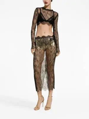 Dolce & Gabbana Sheer Lace Cropped Top