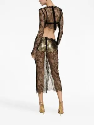 Dolce & Gabbana Sheer Lace Cropped Top