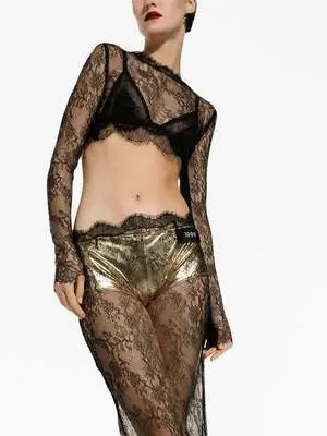 Dolce & Gabbana Sheer Lace Cropped Top