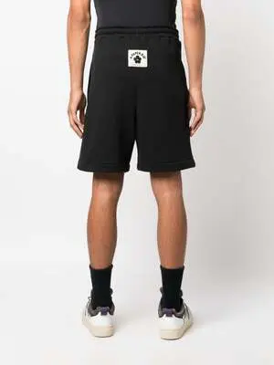 A PAPER KID Logo-patch Cotton Track Shorts