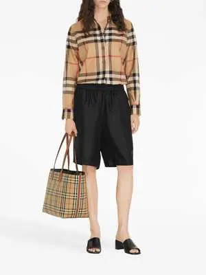 Burberry Check Cotton Shirt - Neutrals