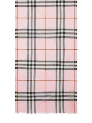 Burberry House Check Patterned Scarf - Pink