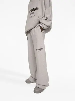 Dolce & Gabbana Logo-print Cotton Track Pants - Grey