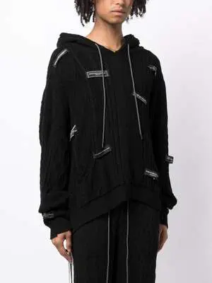 MOSTLY HEARD RARELY SEEN Logo-patches Knitted Hoodie
