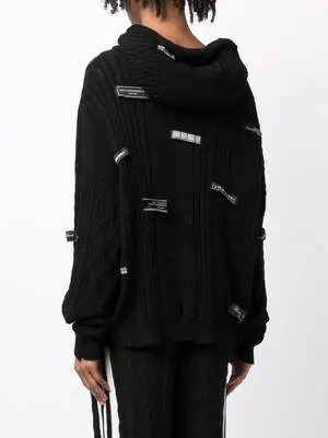 MOSTLY HEARD RARELY SEEN Logo-patches Knitted Hoodie