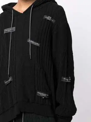 MOSTLY HEARD RARELY SEEN Logo-patches Knitted Hoodie