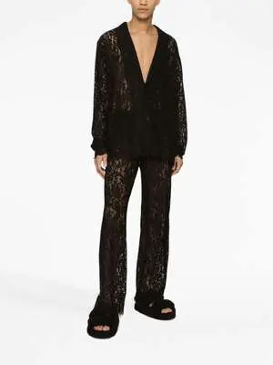 Dolce & Gabbana Lace-panel Trousers - Black