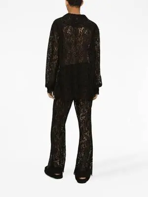 Dolce & Gabbana Lace-panel Trousers - Black