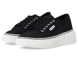 Superga 2287 Bubble Line Lace-up Platform Sneakers - Black