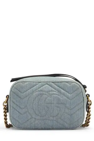 Gucci Denim Gg Marmont Crossbody Mini