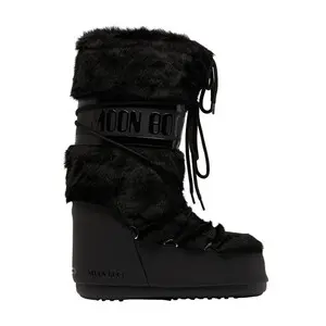 Moon Boot Boot Icon Faux Fur - Black