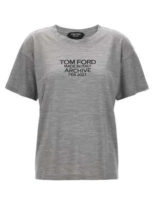 TOM FORD Logo Print T-Shirt Gray