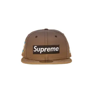 Supreme Gradient Box Logo New Era Cap - Brown