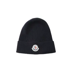 Moncler Ribbed Wool Beanie - Blue