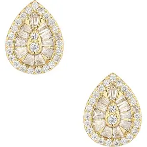 Ettika Cubic Zirconia Teardrop Stud Earrings - Gold
