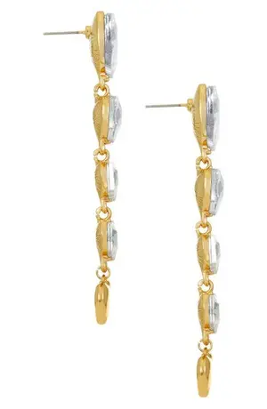 Ettika Crystal Heart Drop Earrings