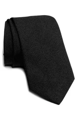 JACK VICTOR Bowman Solid Silk Blend Tie - Black