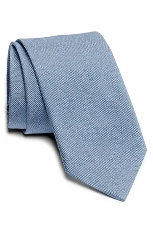 JACK VICTOR Jack Victor Bowman Solid Silk Blend Tie Blue