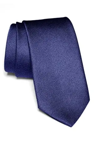 JACK VICTOR Jack Victor Bowman Solid Silk Blend Tie Denim