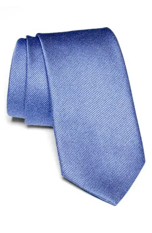 JACK VICTOR Jack Victor Bowman Solid Silk Blend Tie Palace Blue