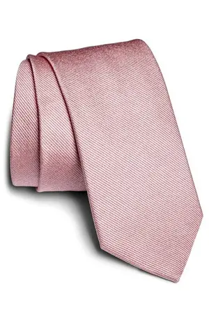 JACK VICTOR Jack Victor Bowman Solid Silk Blend Tie Pink