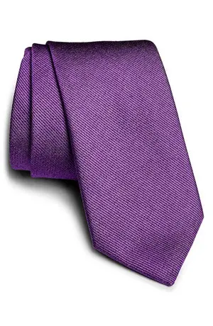 JACK VICTOR Jack Victor Bowman Solid Silk Blend Tie Purple