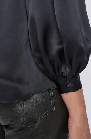 FRAME Mock Neck Silk Blouse