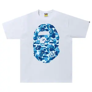 A BATHING APE Abc Camo Big Ape Head Tee /blue