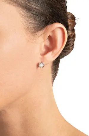 Alexis Bittar Asterales Molten Bezel Stud Earrings - Silver