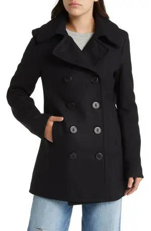 SCHOTT Wool-blend Pea Coat