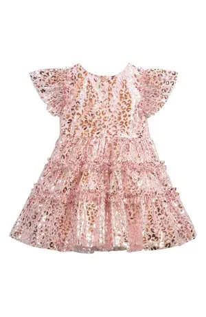 PIPPA & JULIE Leopard Foil Print Ruffle Tiered Dress